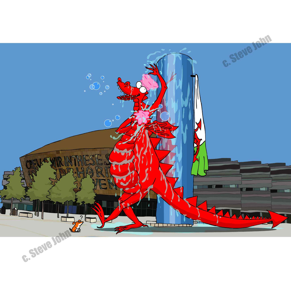 Cooling off at Cardiff Bay card – Steve John Art